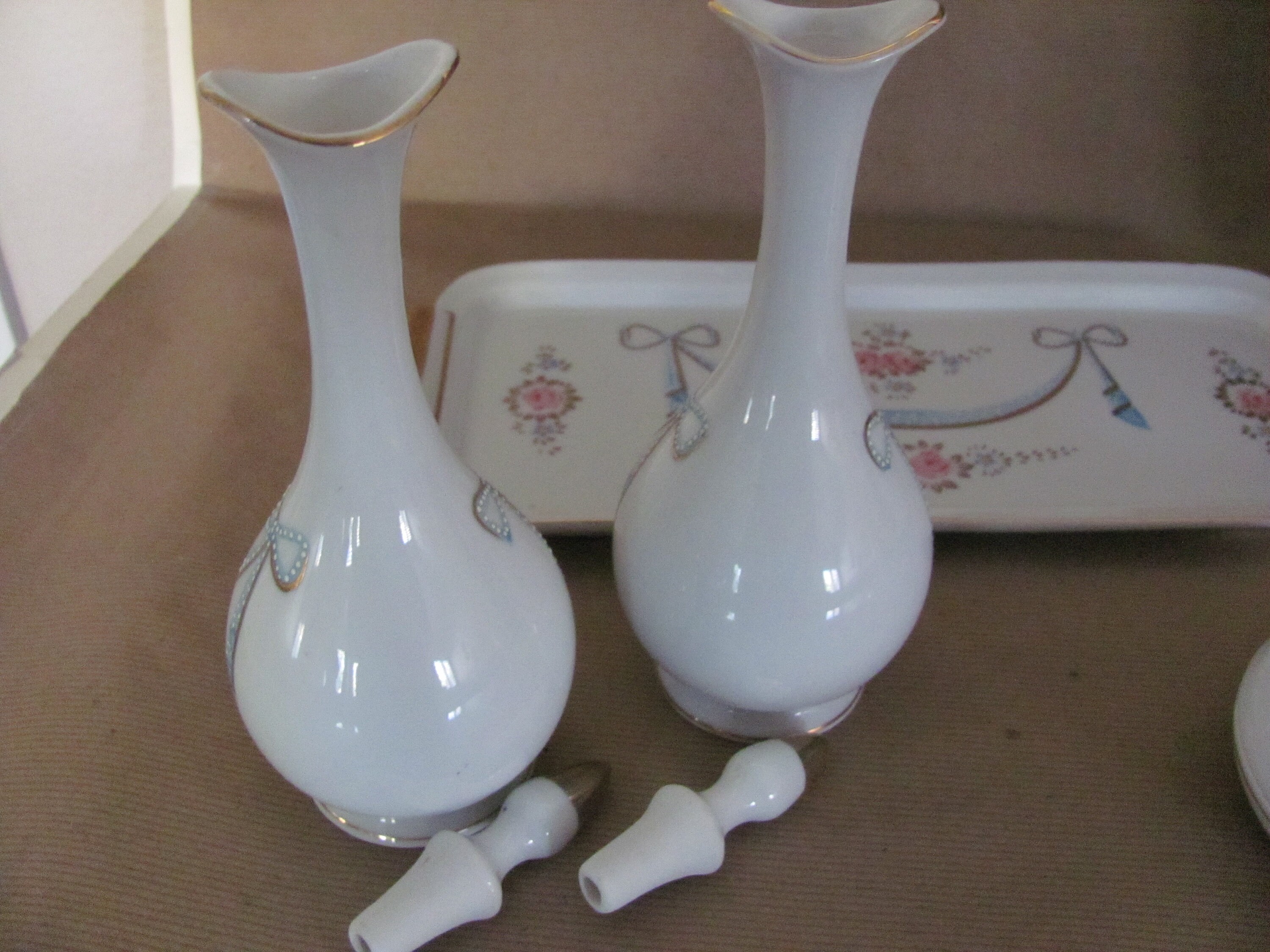 Vintage Porcelain Vanity Set 1950's Wales Japan Vanity | Etsy