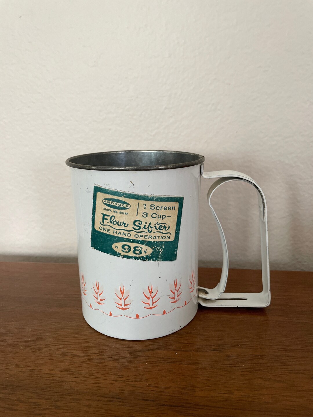 Vintage Flour Sifter, 1960's Androck Flour Sifter, Aluminum Flour ...