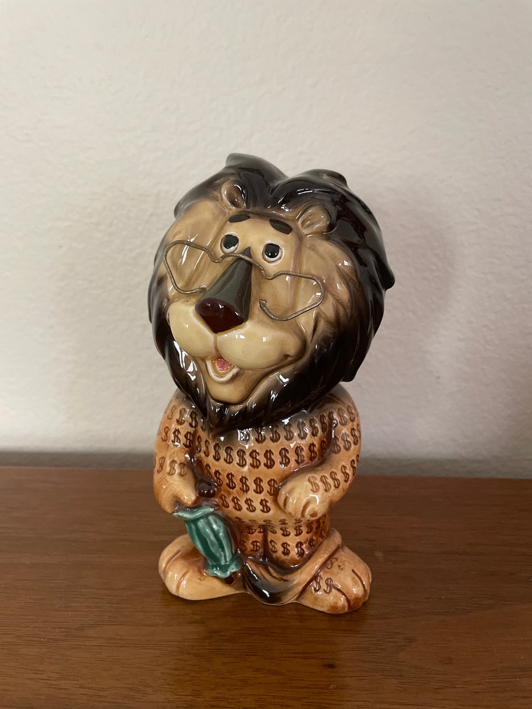 Vintage Lion Bank, 1960's Lefton Ceramic Lion Bank, Figurine, Made in ...