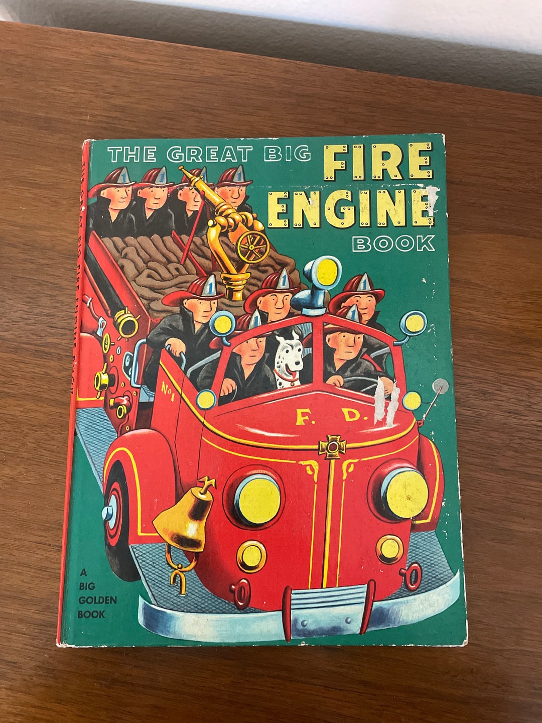 Vintage Kids Fireman Book, 1960's Big Golden Book, the Great Big Fire ...