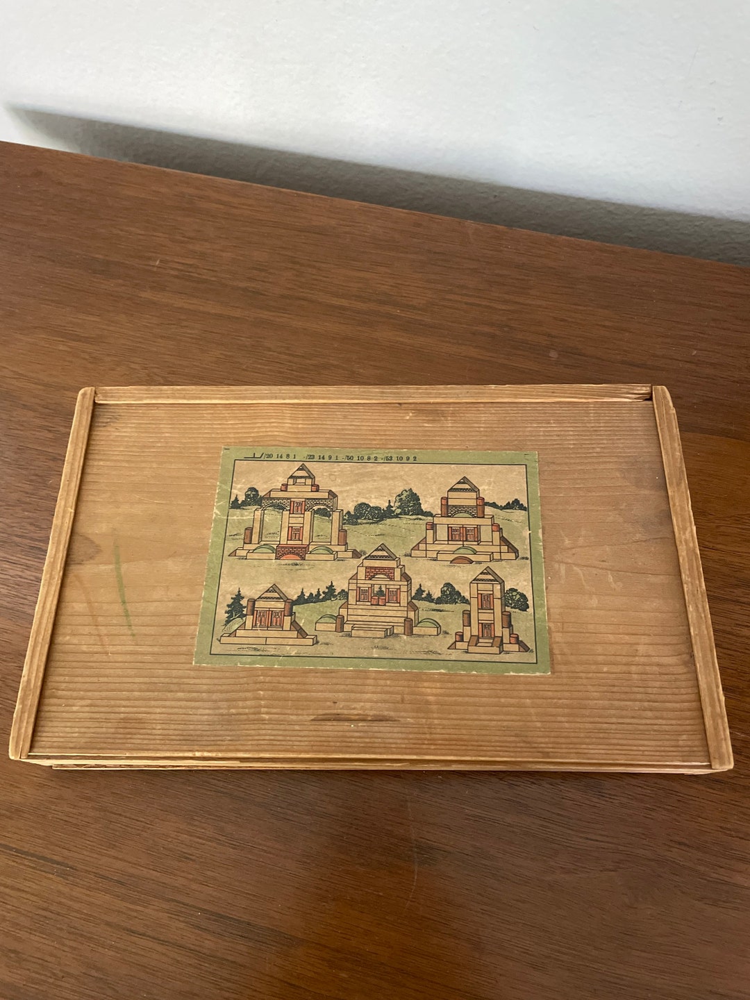 Vintage Wood Building Block Set, 1950's Wood Creative Block Set, Made ...