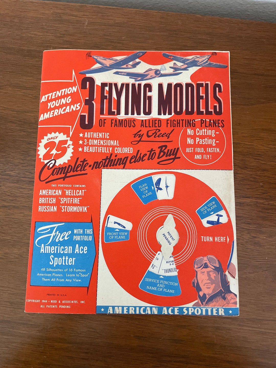 Vintage Airplane Models, 1940's Reed & Associates Cardstock Fighting ...