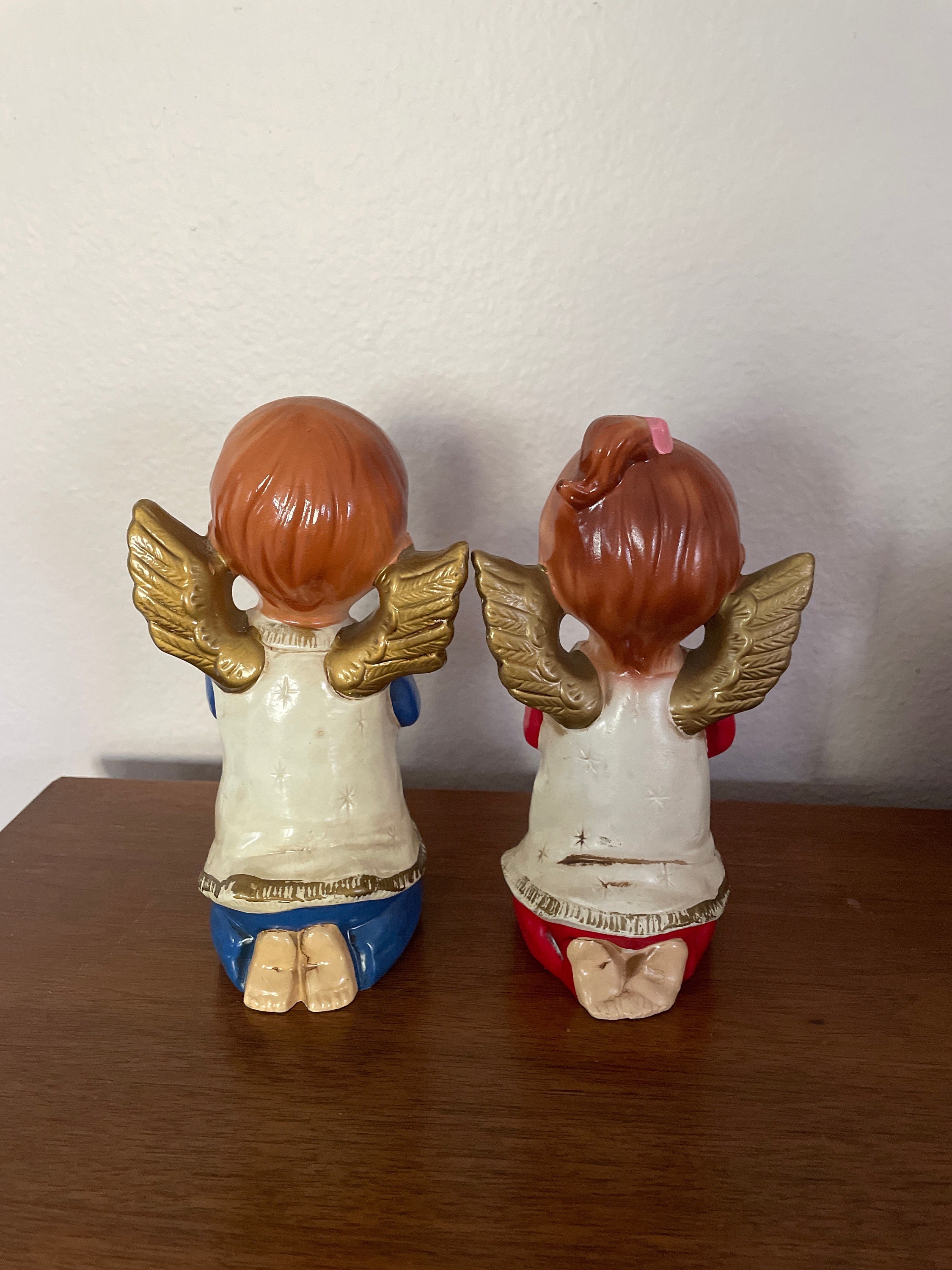 Vintage Christmas Angels, 1960's KN Japan Boy and Girl Angel Figurines ...