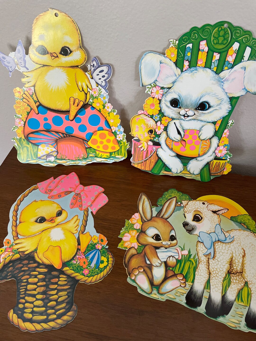 Vintage Easter Die Cut Lot, 1970's Beistle Co. Easter Bunny, Chick ...