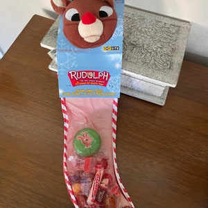 Vintage NOS Rudolph Stocking, 2000's BDA Rudolph Red Mesh Stocking ...