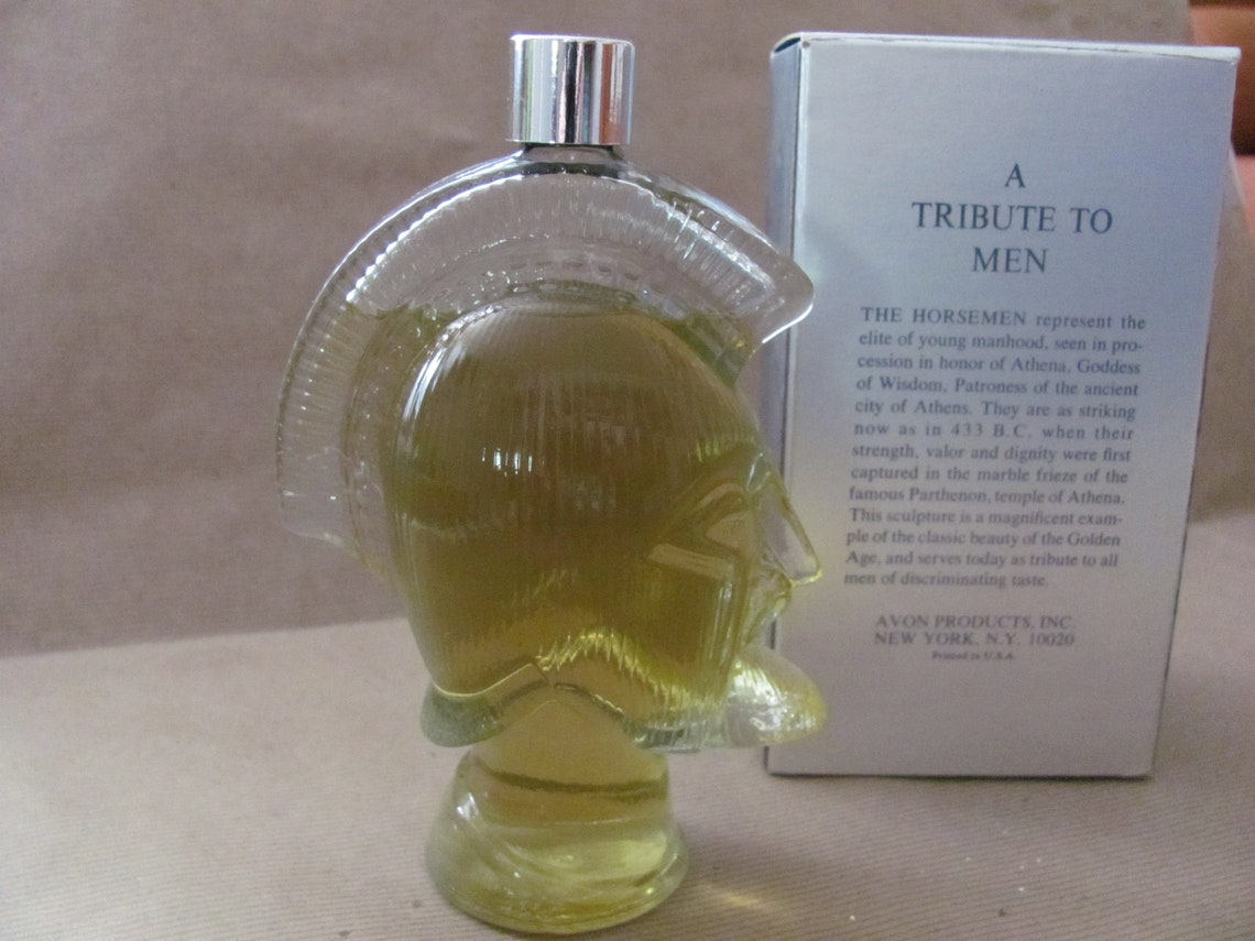 Vintage Avon for Men Tribute Cologne, 1970's Avon Horeseman Glass ...