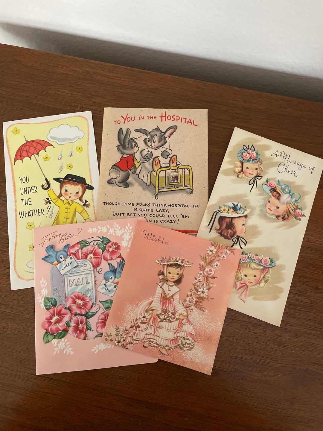 Vintage Used Get Well Card Lot, 1960's Get Well Cards, Greeting Cards ...