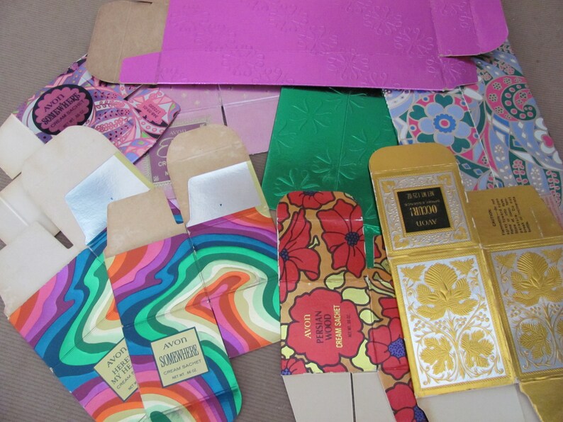 Vintage Avon Boxes 1970's Empty Avon Boxes Cream Sachet | Etsy