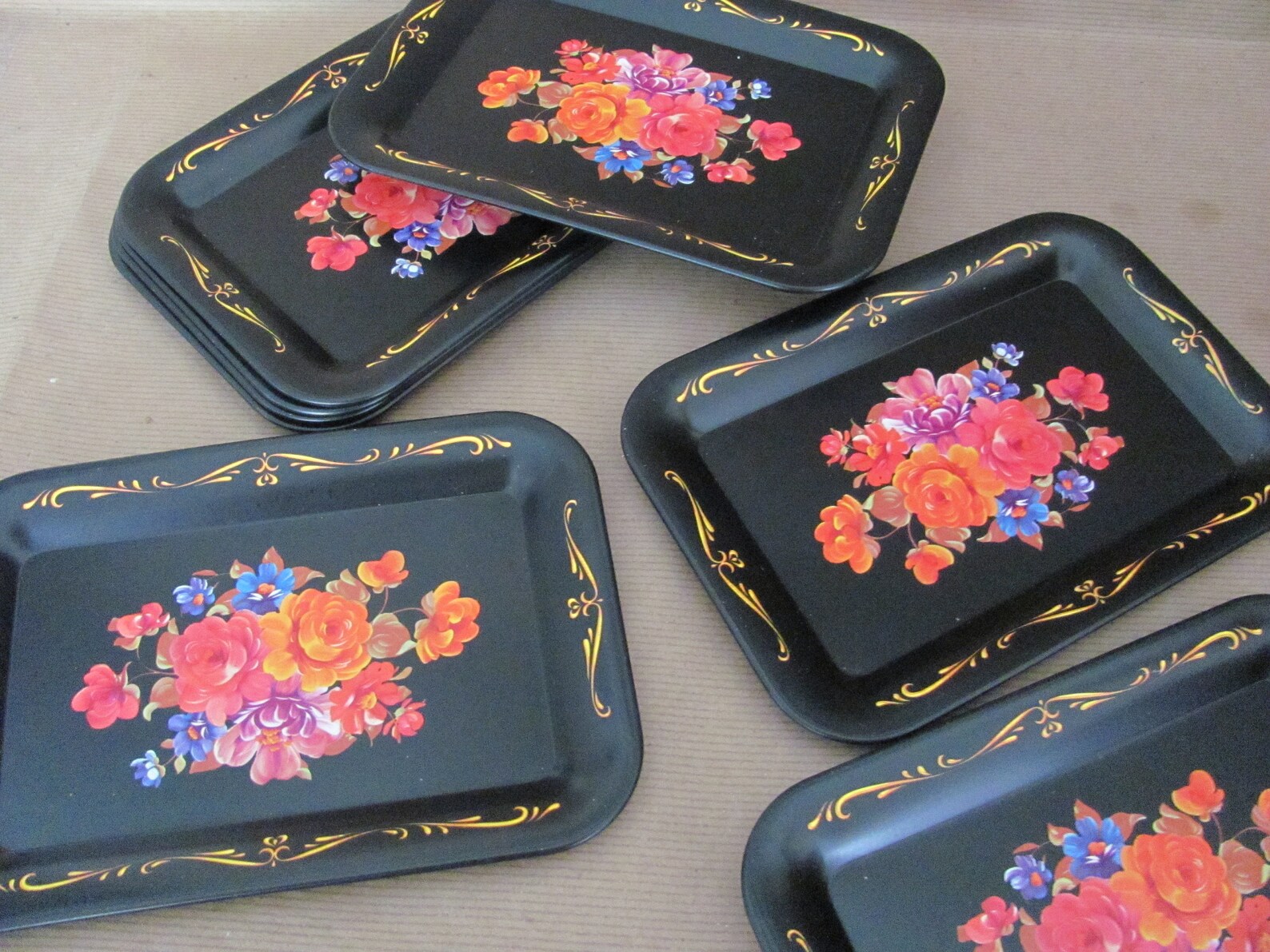 Vintage Metal Coaster Tray Set 1960's Harvell Mini Metal | Etsy