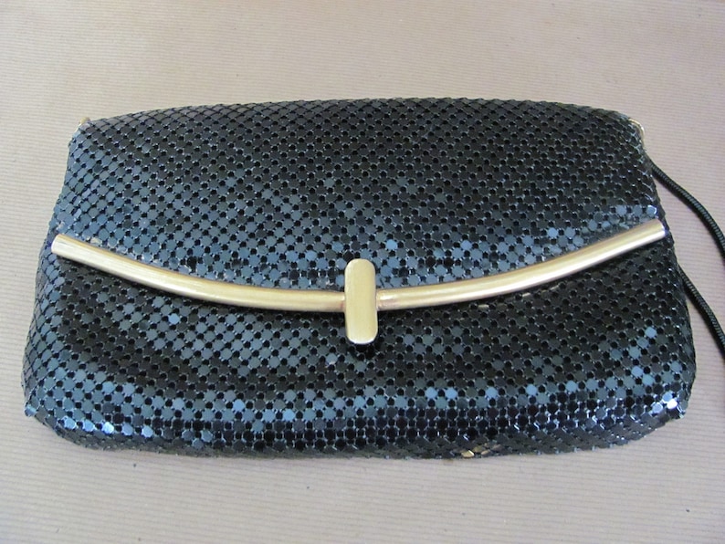Vintage Metal Mesh Purse 1980's Black Metal Mesh Shoulder - Etsy