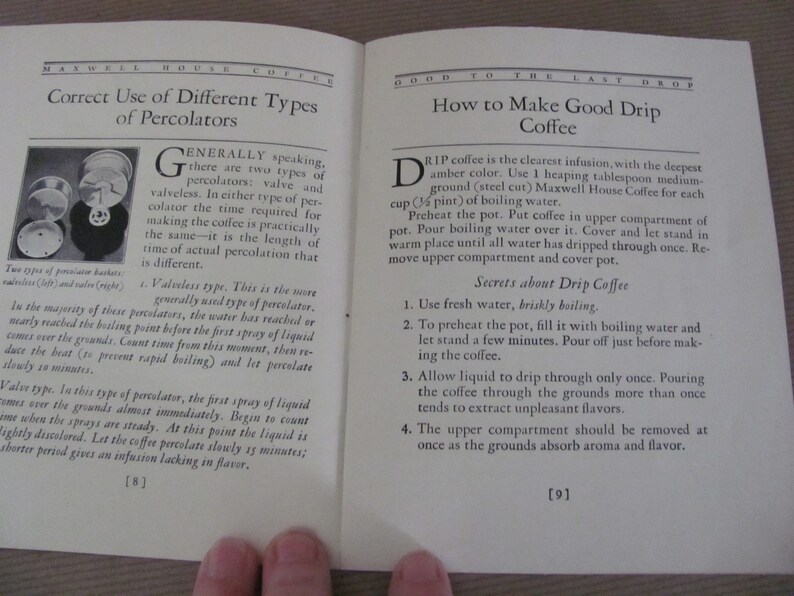 Vintage Maxwell House Coffee Booklet 1930's How to Make | Etsy