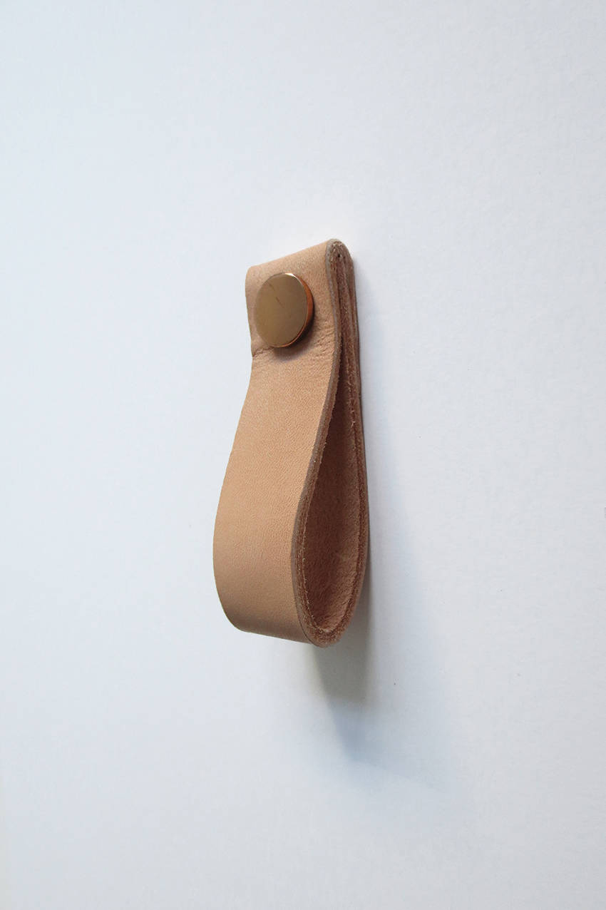 Set of 3 Leather Handles Handmade Natural Leather Pulls - Etsy