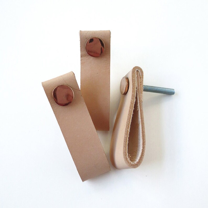 Natural Leather Pull Handmade Beige Leather Handle - Etsy