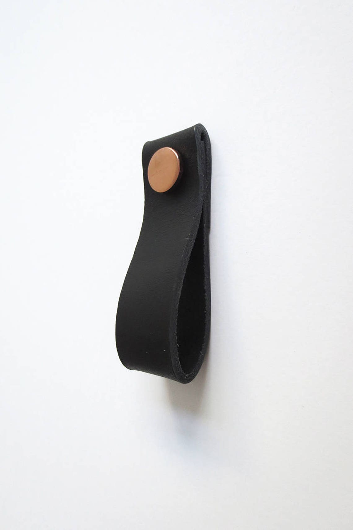 Set of 6 Black Leather Handles Black Leather Pulls Handmade | Etsy