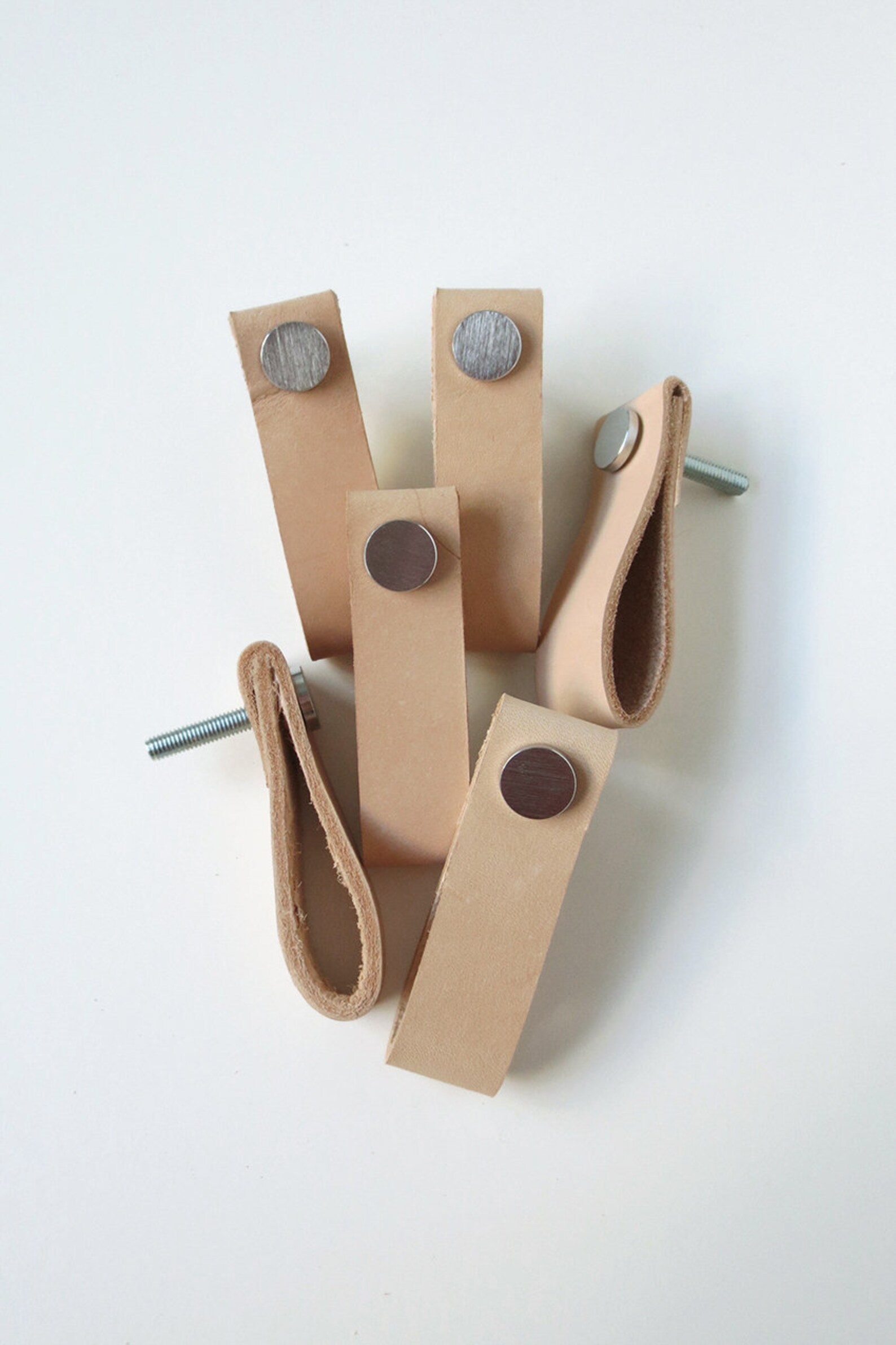 Natural Leather Pull Handmade Beige Leather Handle | Etsy