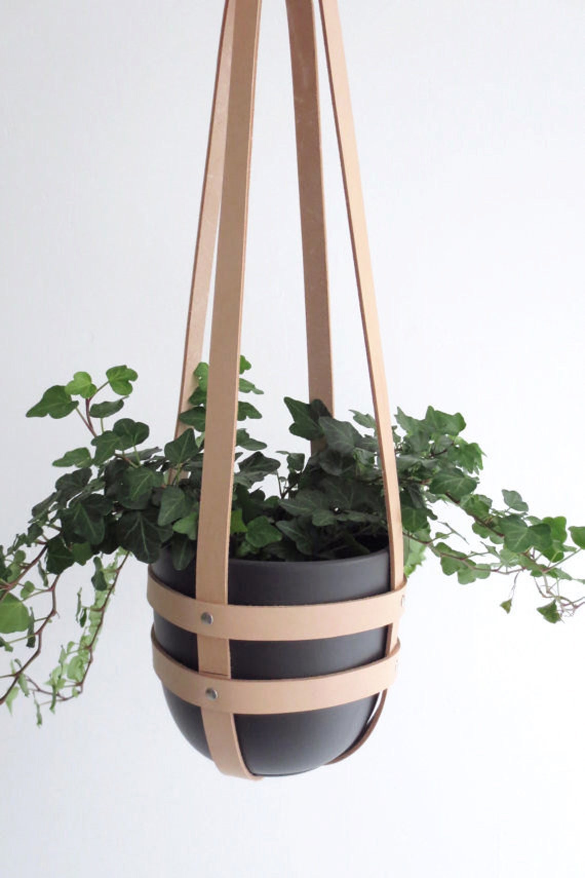 Hanging Planter Natural Leather Ceiling Planter Plant - Etsy