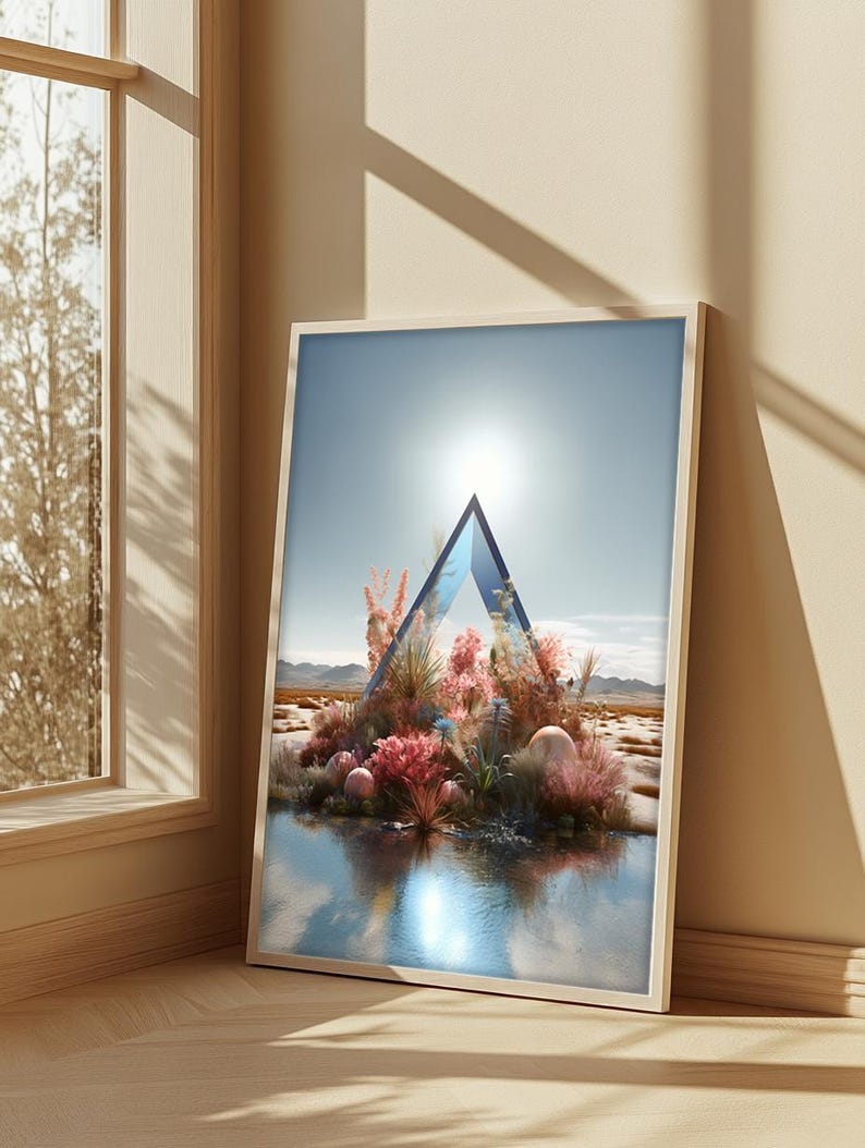Contemporary Digital Landscape Futuristic Botanical Print Modern ...