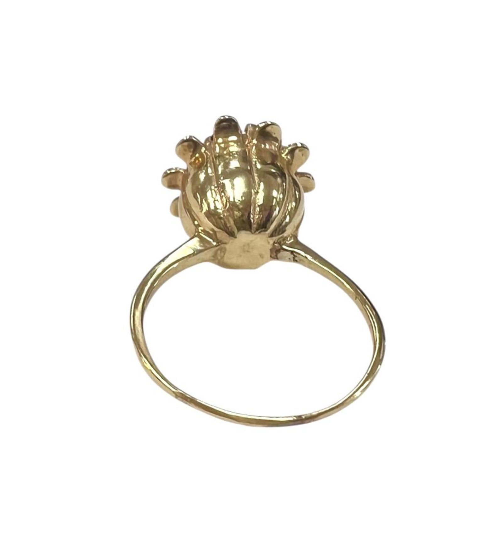 Vintage 14K Yellow Gold Ruby Tulip Ring Floral Cocktail Ring Estate ...