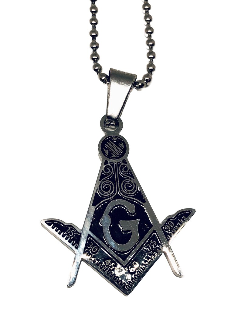 Stainless Steel Masonic Charm & Chain - Etsy
