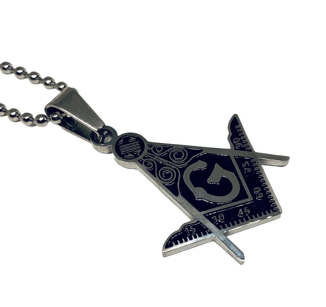 Stainless Steel Masonic Charm & Chain - Etsy