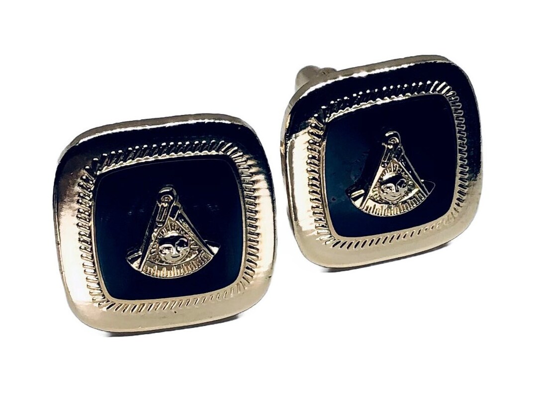 Past Masters Gold Plated Black Onyx Cufflinks - Etsy