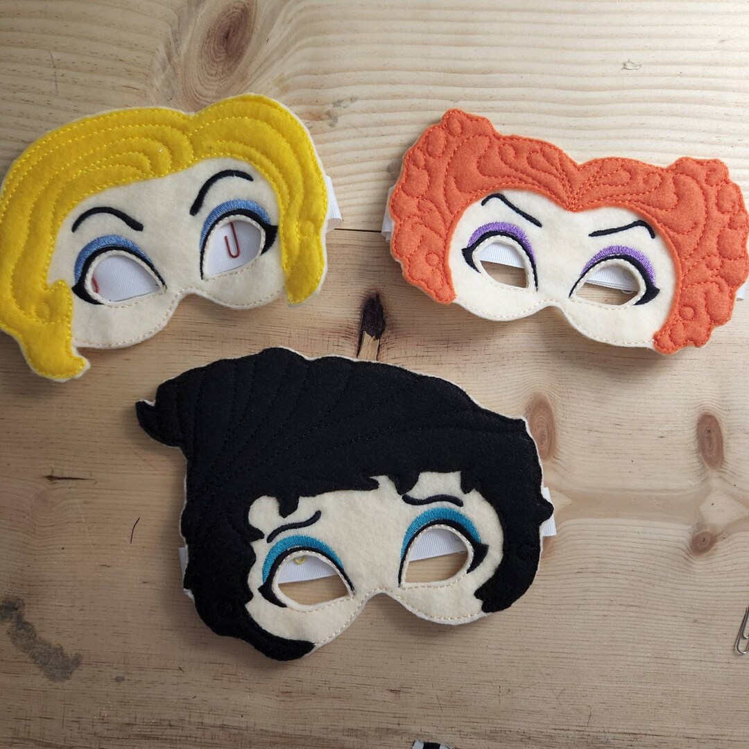 Hocus Pocus Pretend Play Masks Witches Salem Costume Halloween Hallows ...