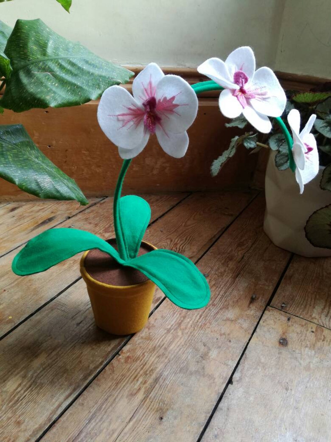 Orchid Felt Orchid Orchid Houseplants Faux Flowers - Etsy