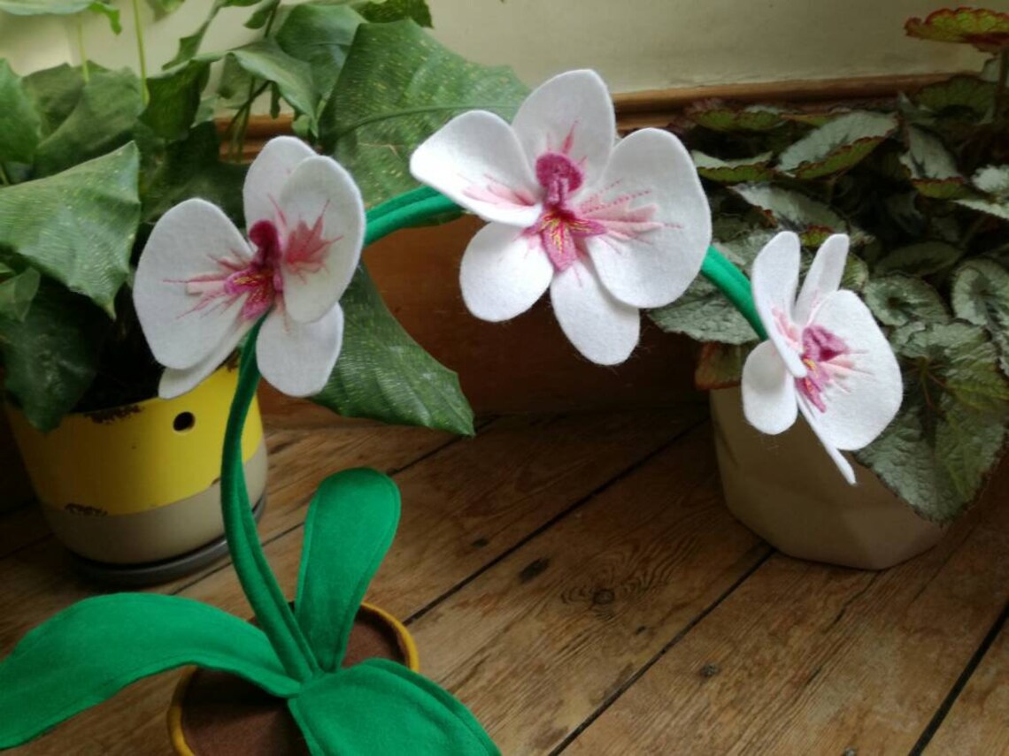 Orchid Felt Orchid Orchid Houseplants Faux Flowers - Etsy UK