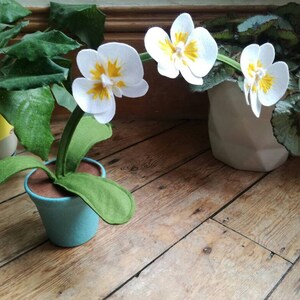 White and Yellow Orchid Felt Orchid Orchid Houseplants Faux - Etsy