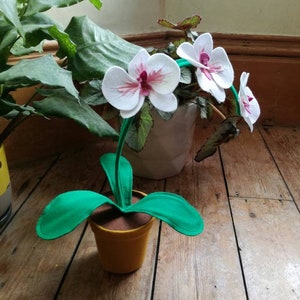 Orchid, Felt Orchid, Orchid Houseplants, Faux Flowers, Handmade Fabric ...