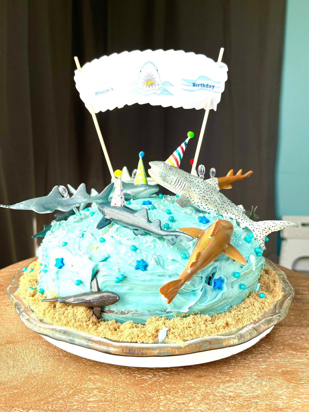 Shark Birthday Cake Topper Ocean Sharks Party Birthday Shark - Etsy