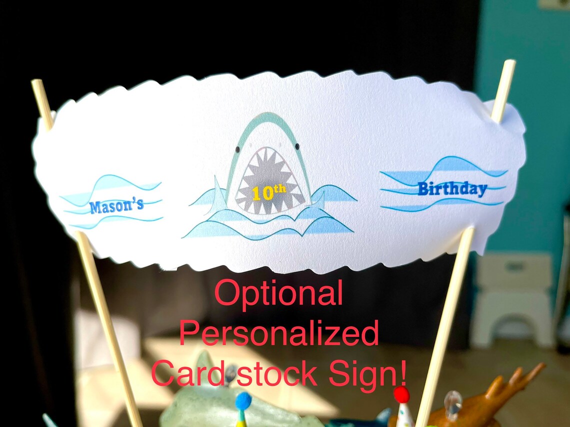 Shark Birthday Cake Topper Ocean Sharks Party Birthday Shark - Etsy