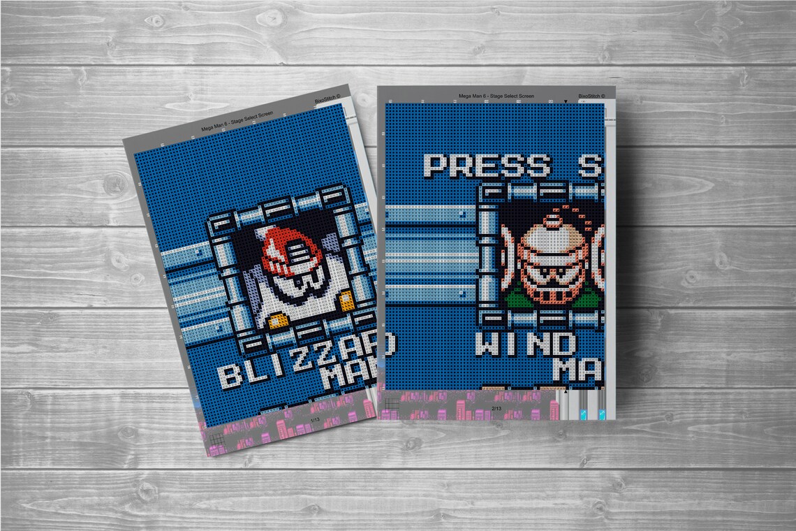 Mega Man 6 Stage Select Screen Cross Stitch Pattern. PDF - Etsy
