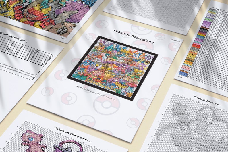 Gen 1 Pokemon Cross Stitch Pattern | Pattern Keeper PDF | Kawaii ...