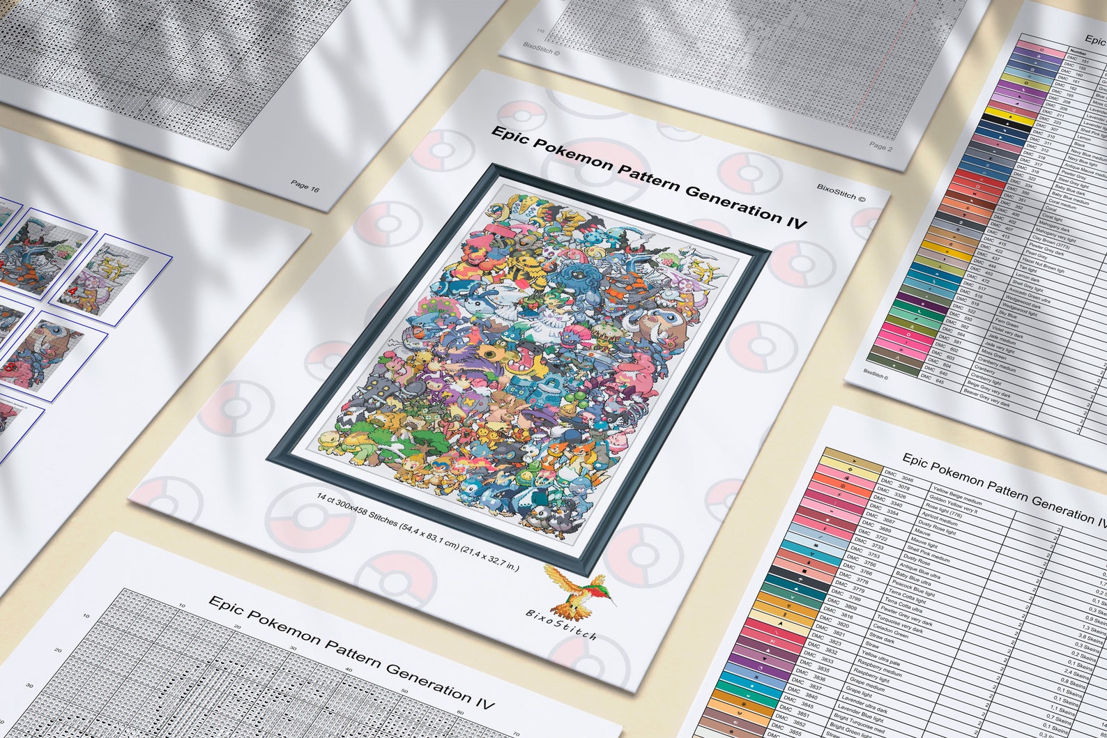 Epic Pokemon Generation IV Pattern Keeper Cross Stitch. PDF - Etsy