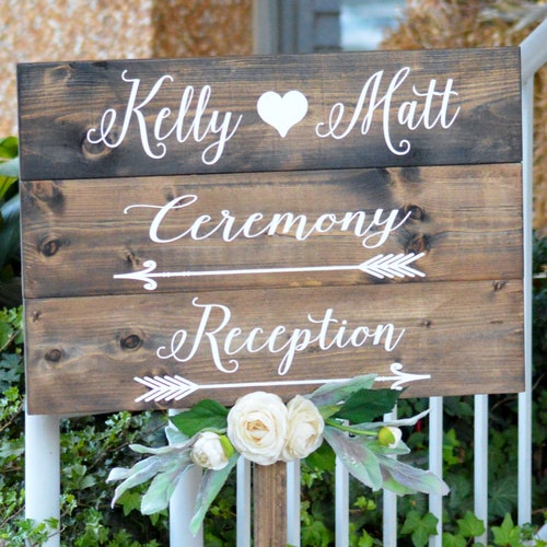 Rustic Wedding Directional Signs Wood Wedding Signs With - Etsy