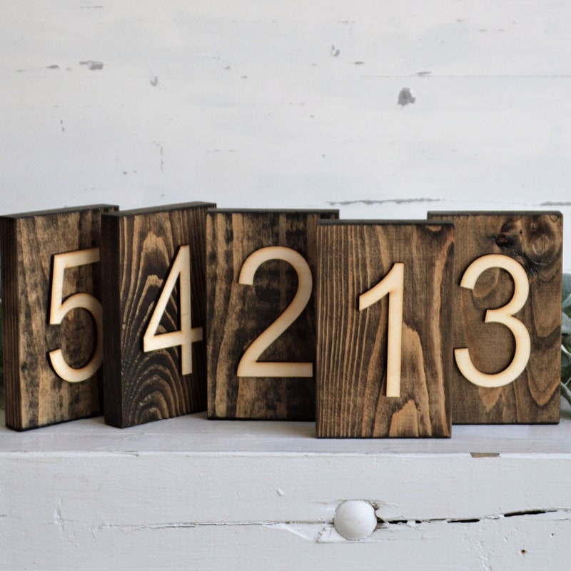 Wood Table Numbers - Etsy
