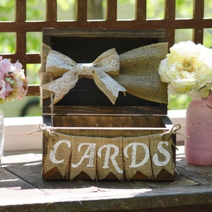 Rustic Card Box for Wedding, Burlap Wedding Card Box, Shabby Chic Card ...