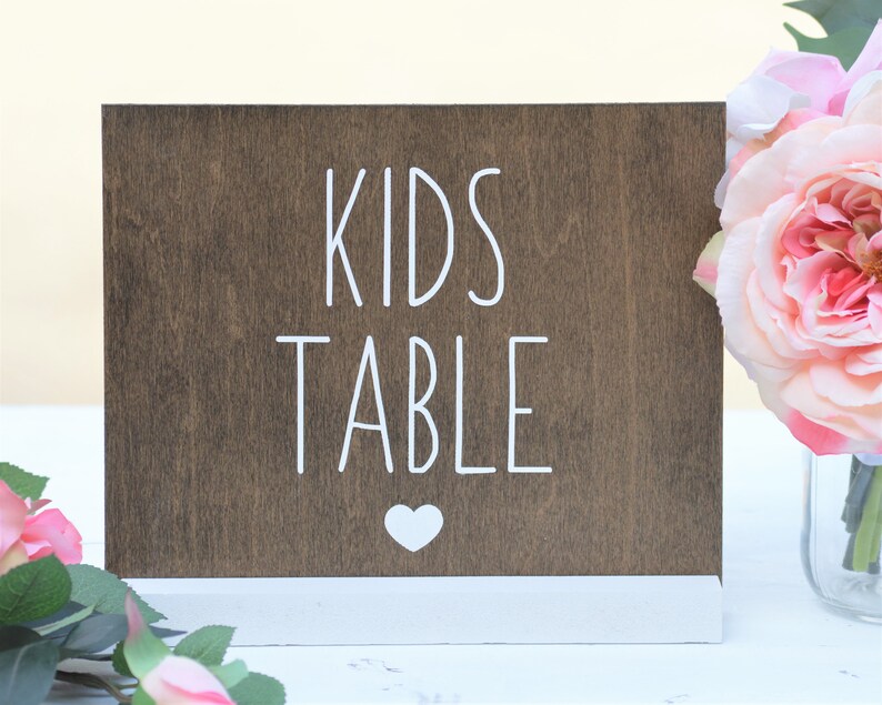 Wood Kids Table Sign Wooden Wedding Sign For Reception Table | Etsy