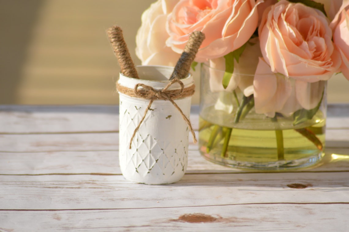 Shabby Chic Wedding Pen Set Rustic Wedding Pen Holder With Pens ...