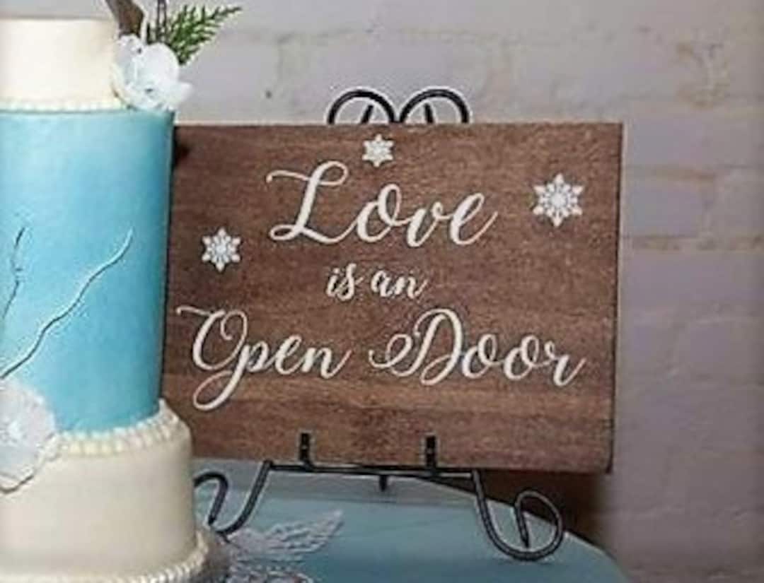 Love is an Open Door Wedding Cake Sign Princess Wedding Sign Wedding ...