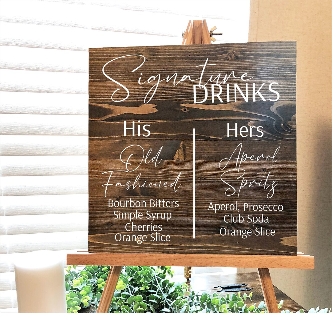 Signature Drink Sign Wedding Signature Cocktail Sign Signature Drinks ...