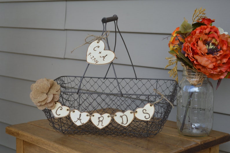 Personalized Cards Basket Burlap Wedding Basket Fall Wedding - Etsy