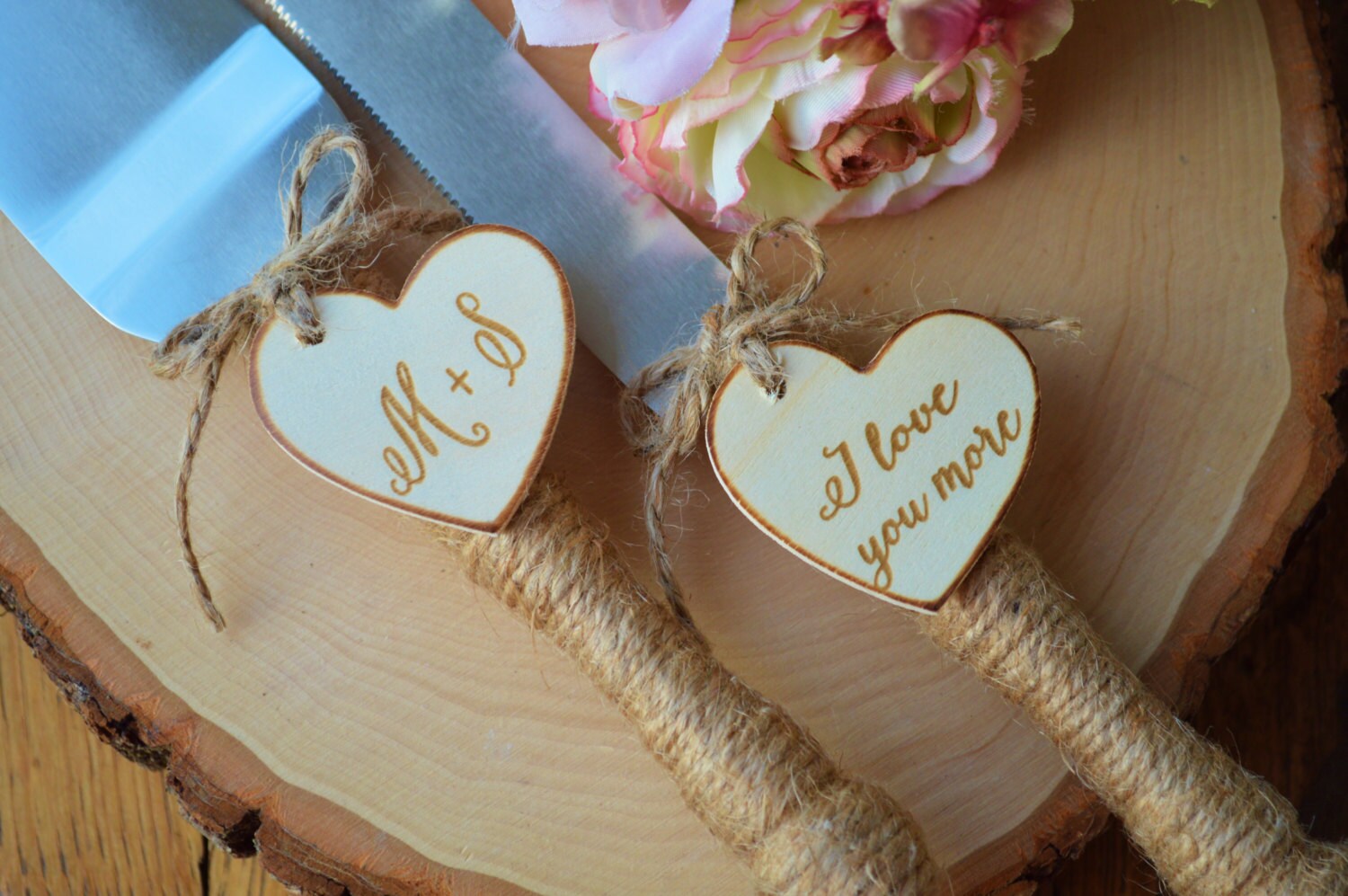 Personalized Rustic Wedding Cake Cutter and Knife Customized | Etsy UK