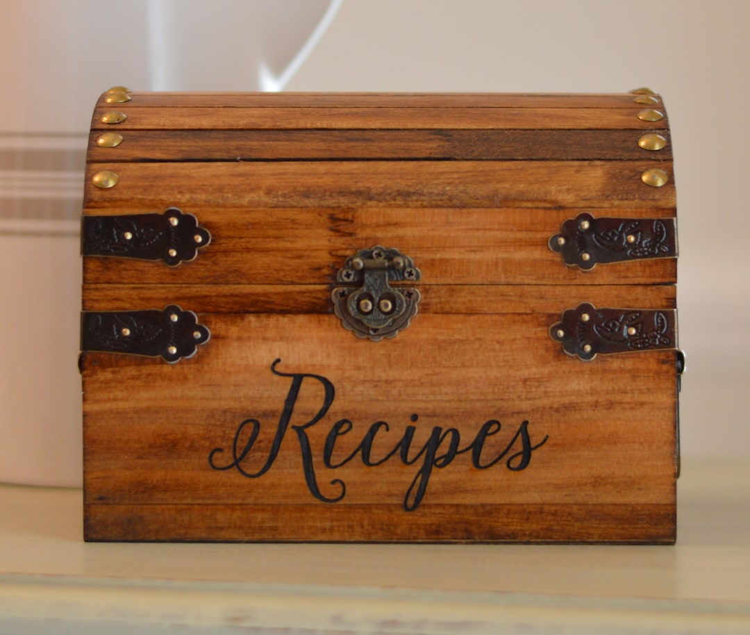 Recipe Box, Recipe Card Box, Farmhouse Kitchen Decor, Personalized Gift ...