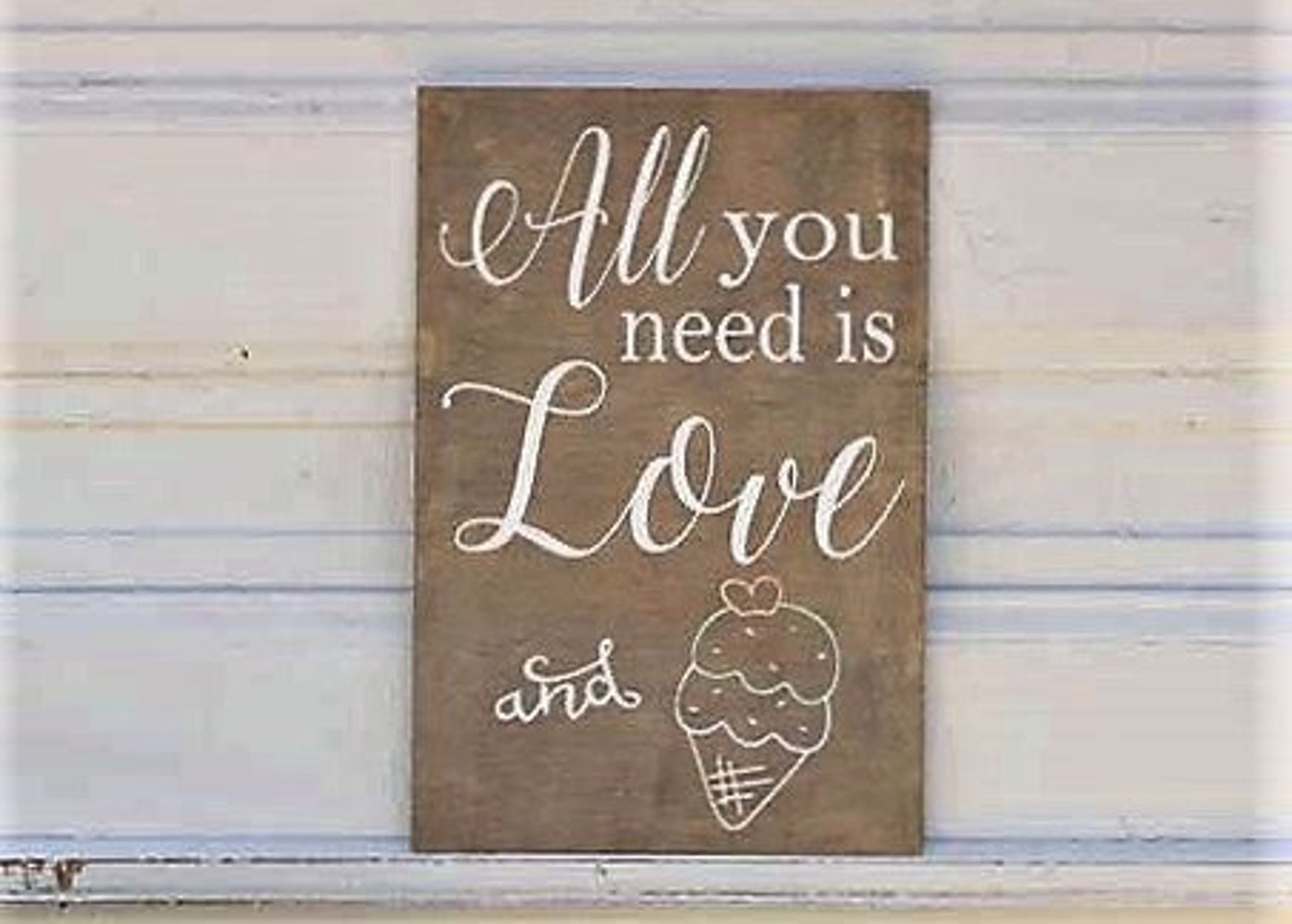 All You Need is Love and Ice Cream Sign Ice Cream Sundae Bar Sign Ice ...