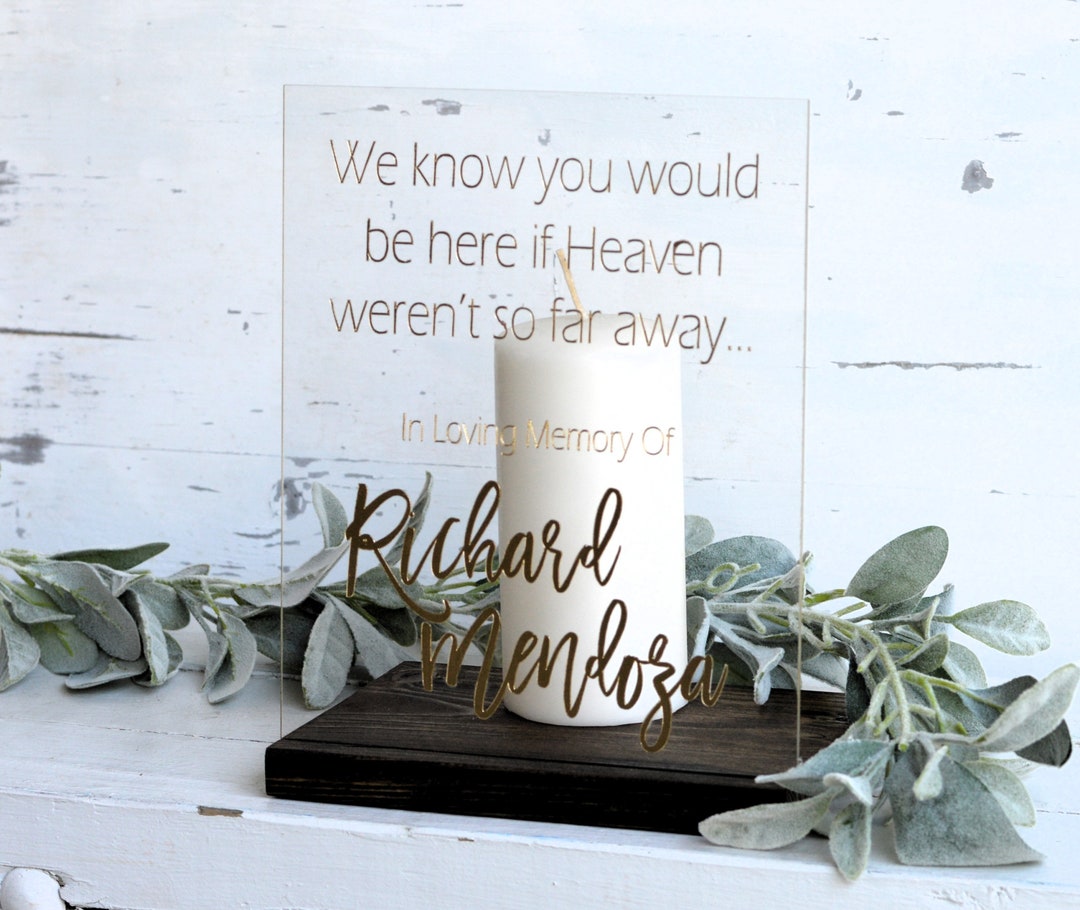 In Loving Memory Wedding Sign Memorial Candle Holder Wedding Memorial ...