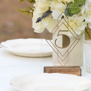 Gold Wedding Table Numbers Art Deco Table Numbers Self Standing Gold ...
