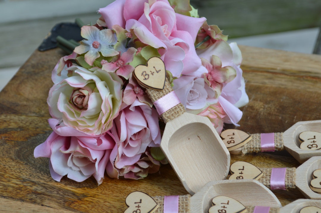 Rustic Wedding Candy Scoops, Wooden Candy Bar Scoops, Vintage Wedding ...
