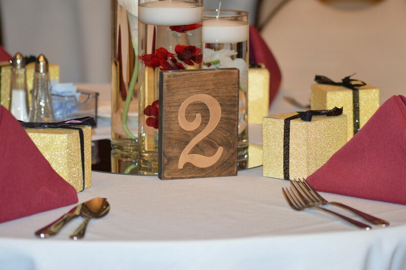 Gold Wedding Table Numbers Wooden Table Numbers Wedding Self - Etsy